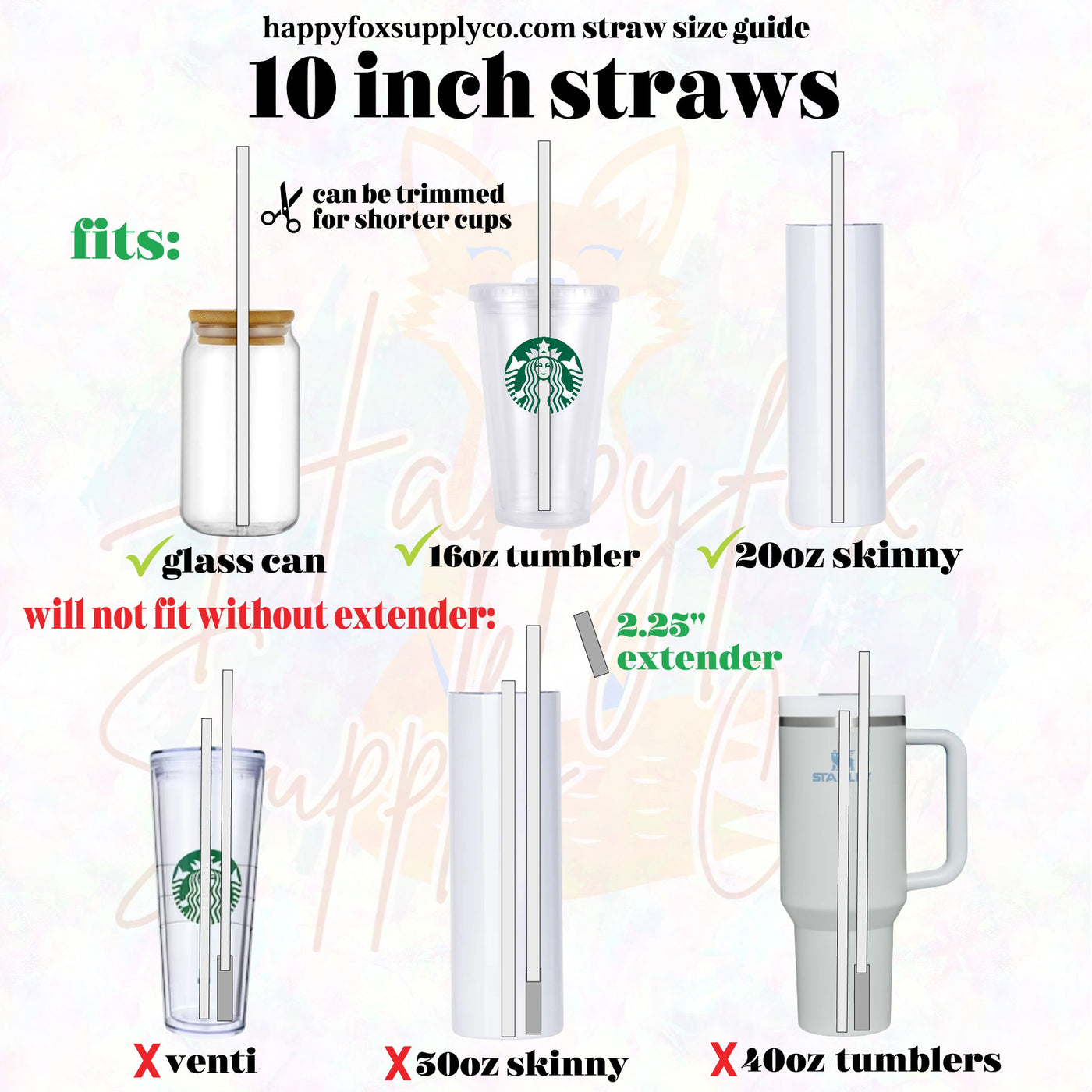 10"or 11" Blood Spatter Straws + Color Change Option – Happyfox Supply Co