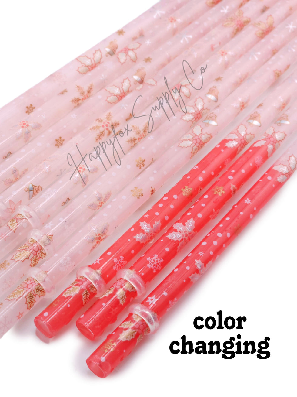 10" Pink Winter Straws + Color Change Option – Happyfox Supply Co