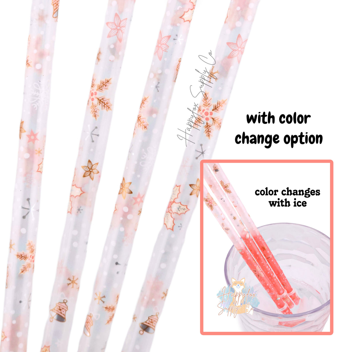 10" Pink Winter Straws + Color Change Option – Happyfox Supply Co