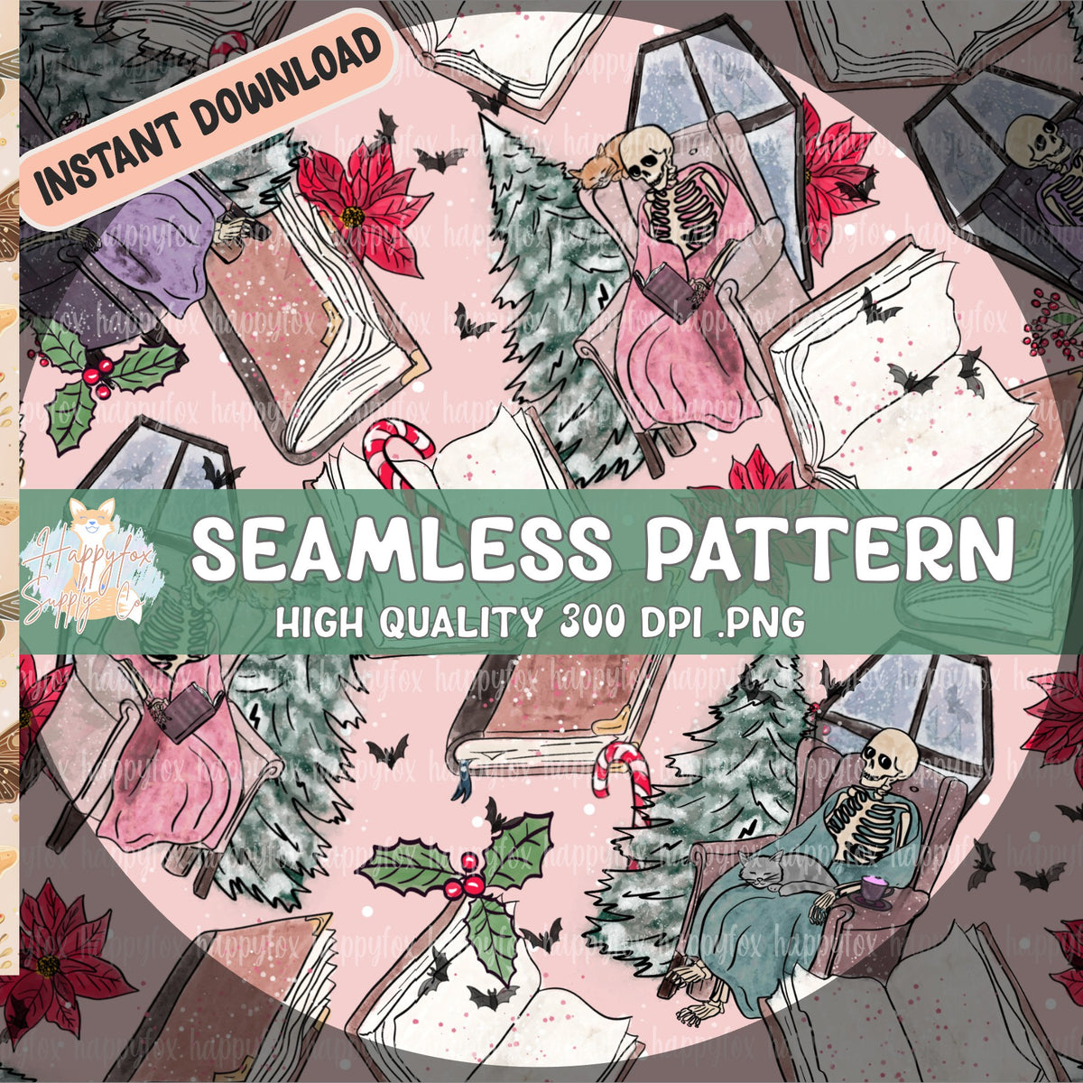 Cozy Winter Skellies High Quality Digital Seamless File | 300 DPI | .P ...