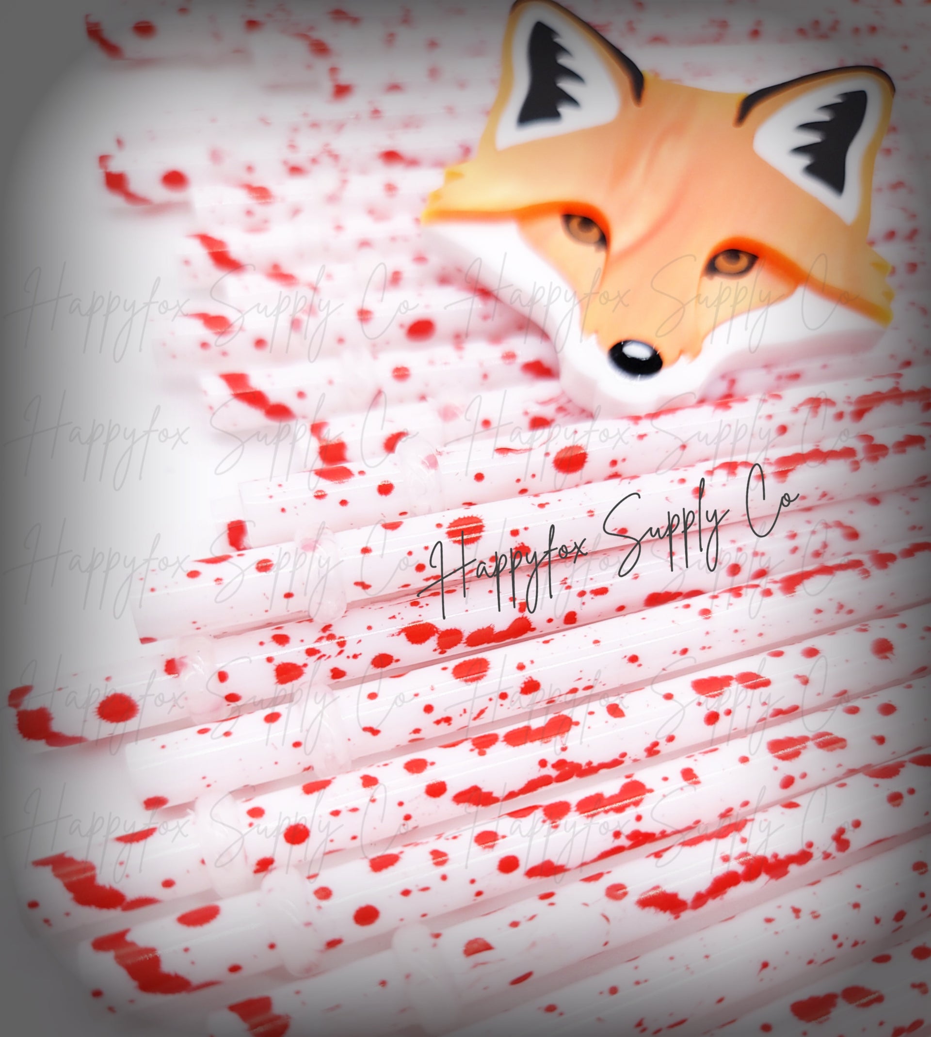 10"or 11" Blood Spatter Straws + Color Change Option – Happyfox Supply Co