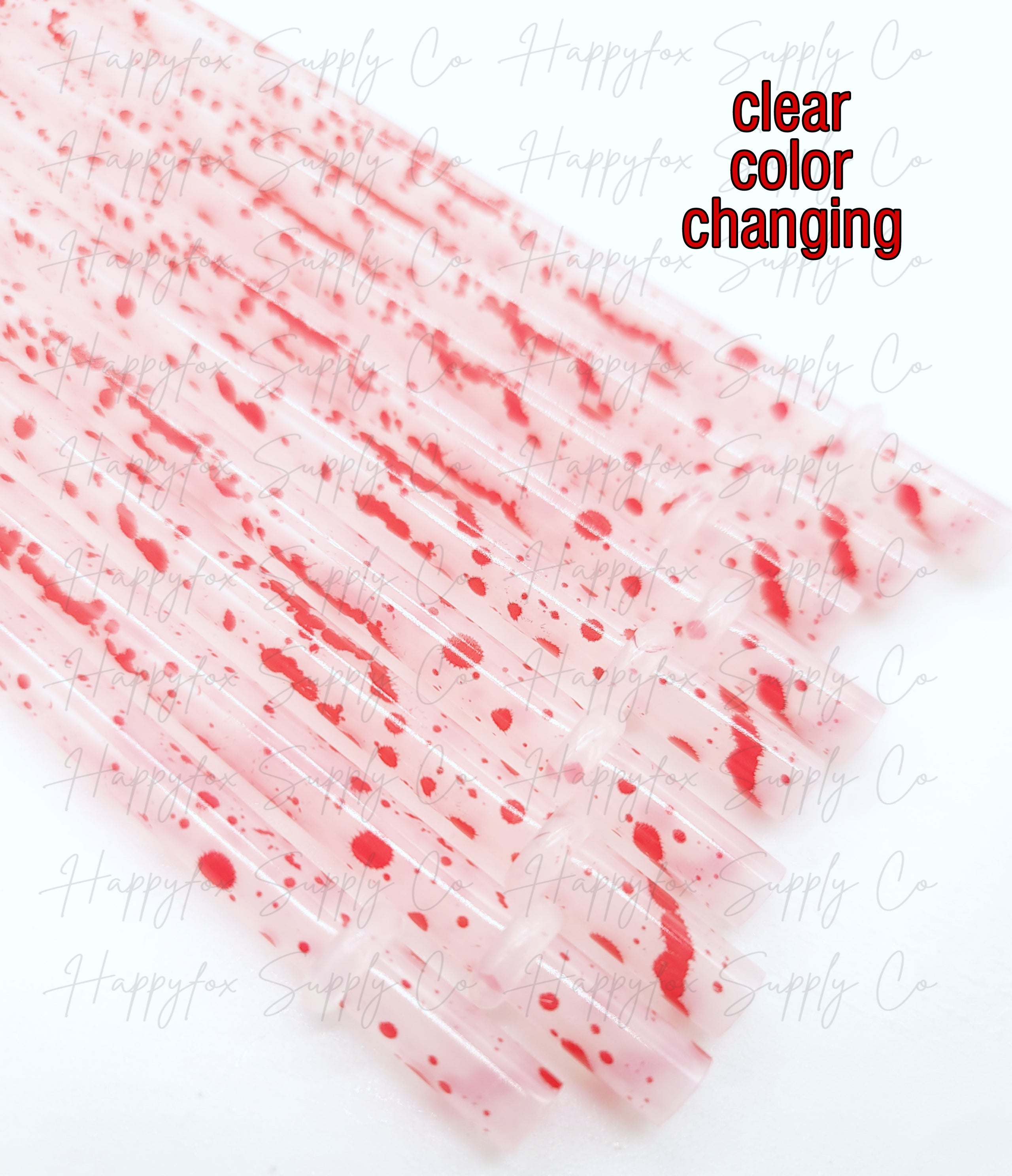 10"or 11" Blood Spatter Straws + Color Change Option – Happyfox Supply Co
