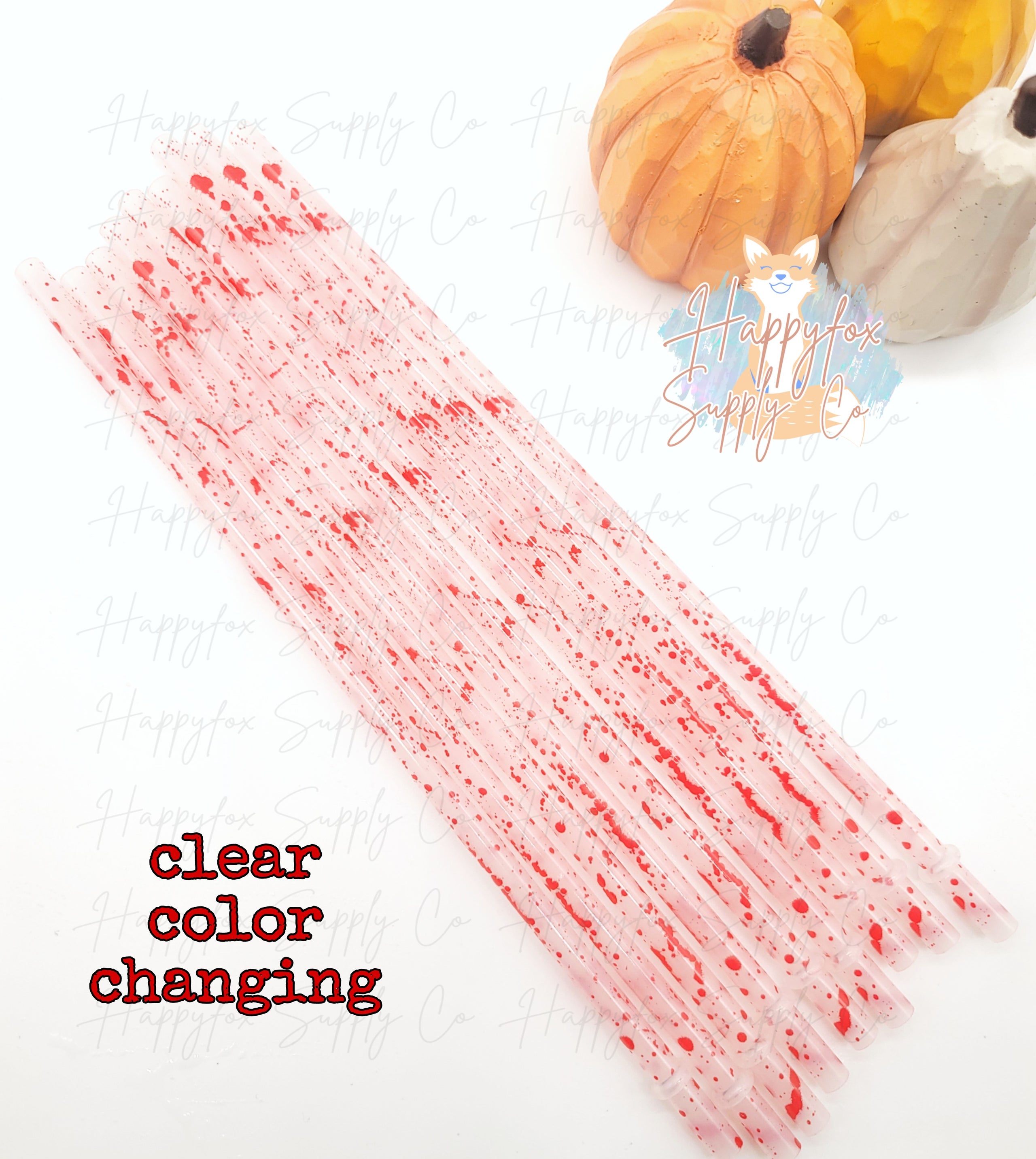 10"or 11" Blood Spatter Straws + Color Change Option – Happyfox Supply Co