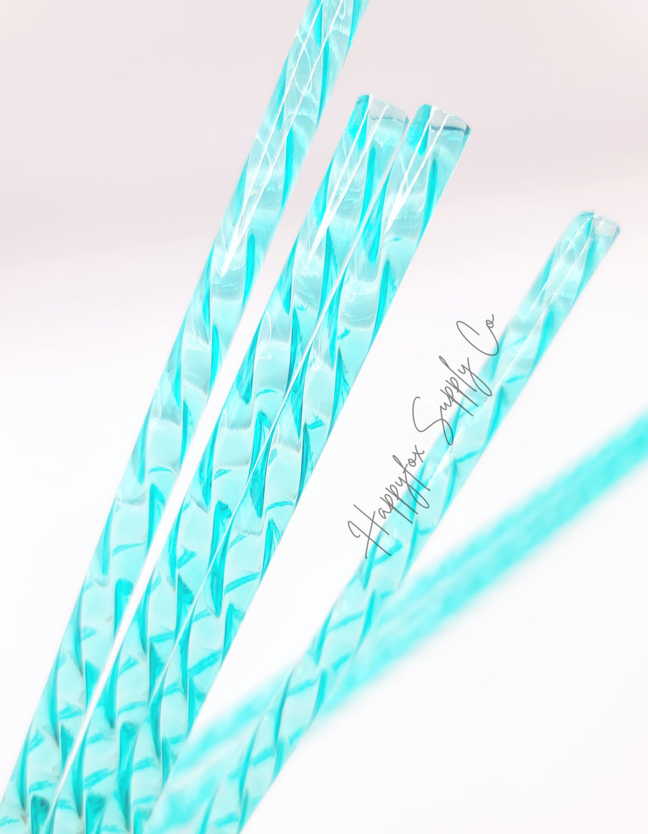 10" Teal Swirl Straws – Happyfox Supply Co