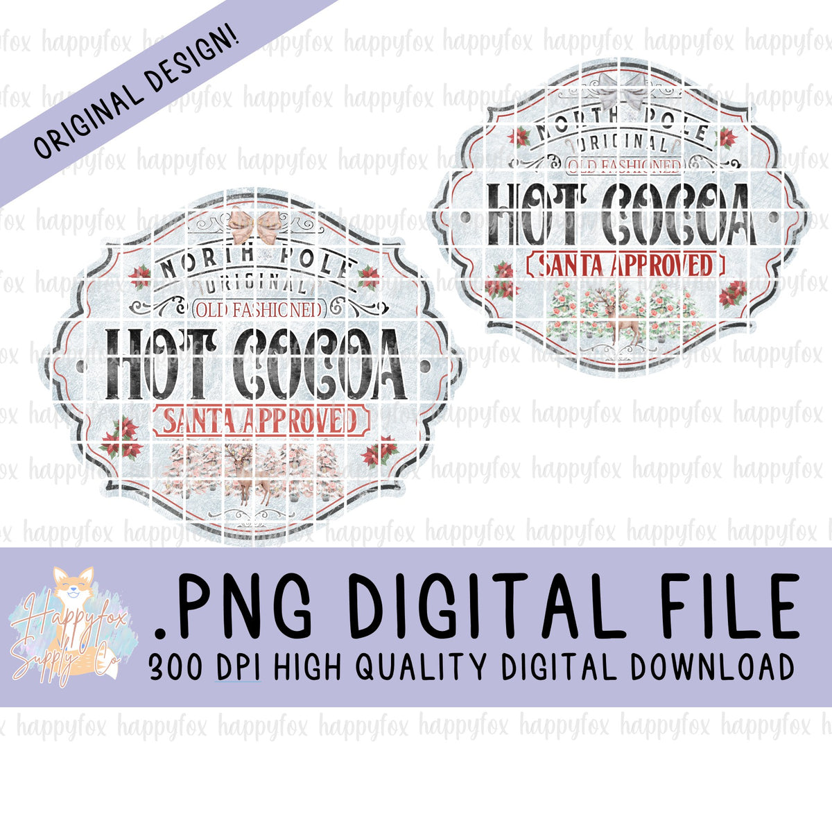 Hot Cocoa Label Digital Download Decal .PNG – Happyfox Supply Co