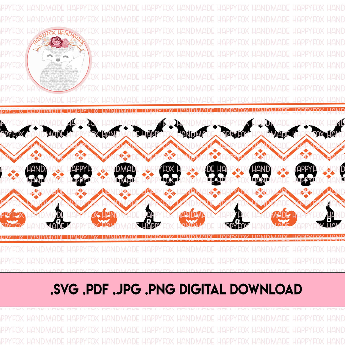 SVG/Waterslide/Sublimation Nordic Halloween Skull Pattern Fair Isle Di ...