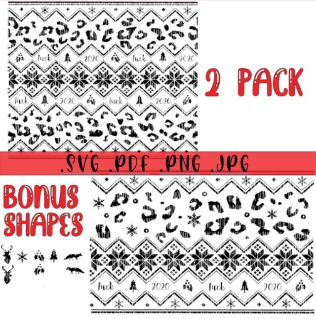 SVG/Waterslide/Sublimation F*ck 2020 Leopard Fair Isle Nordic Sweater ...