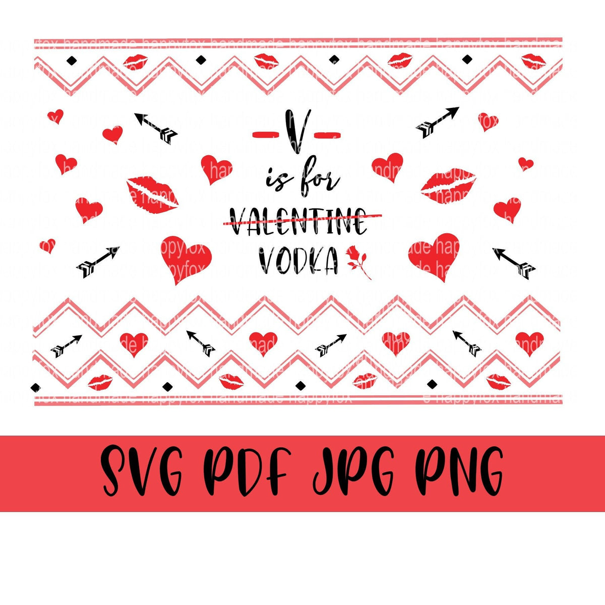 SVG/Waterslide/Sublimation Valentine's Day Pattern Fair Isle V is for ...