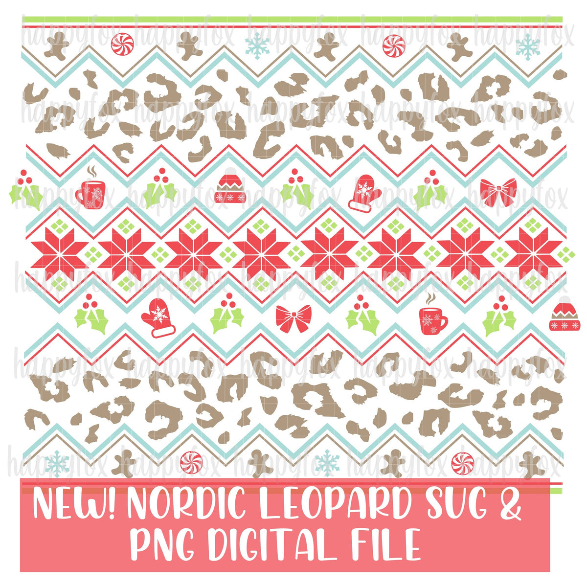 SVG/Waterslide/Sublimation Seamless 2021 Nordic Leopard Pattern Fair I ...