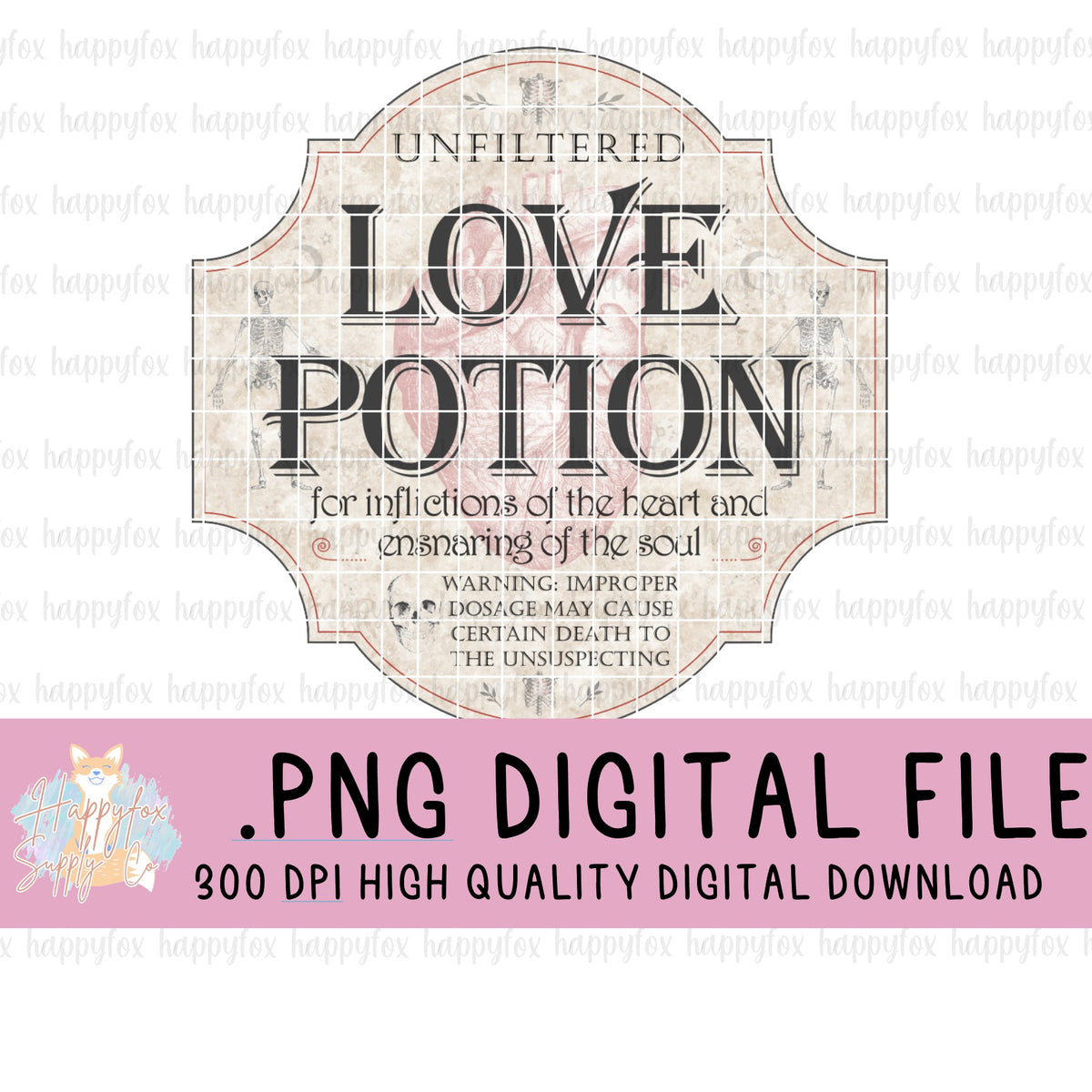 Love Potion Label Digital Download .PNG – Happyfox Supply Co